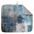 Blue Grey Dish Drying Mat for Kitchen Counter,Modern Oil Painted ...