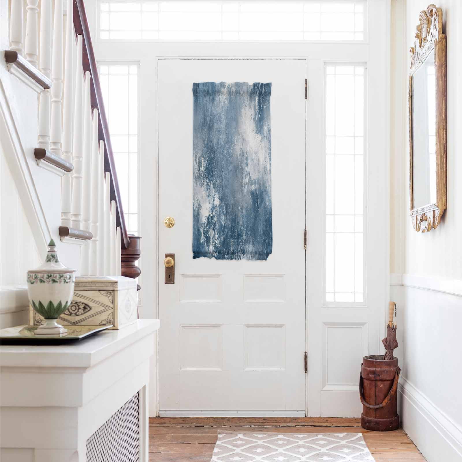 Blue Grey Door Curtains for Door Window, French Sidelight Front Back ...