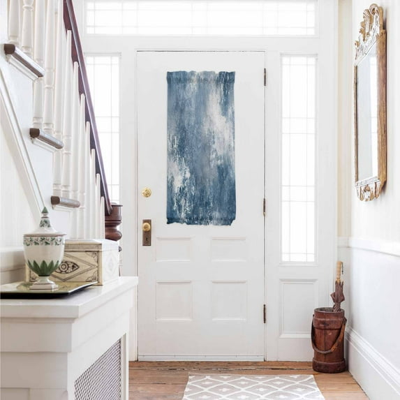 Blue Grey Door Curtains for Door Window, French Sidelight Front Back ...