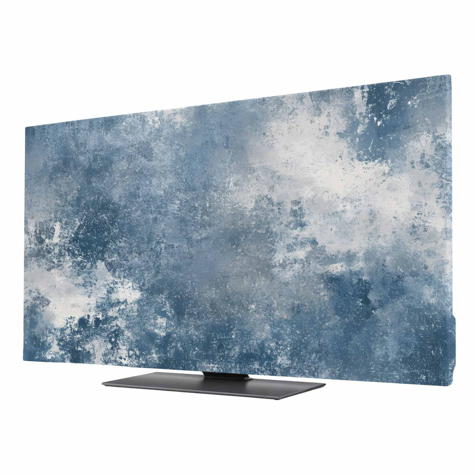 Blue Grey Elastic Indoor TV Cover 40" Dust Protector, Stretch Fabric ...
