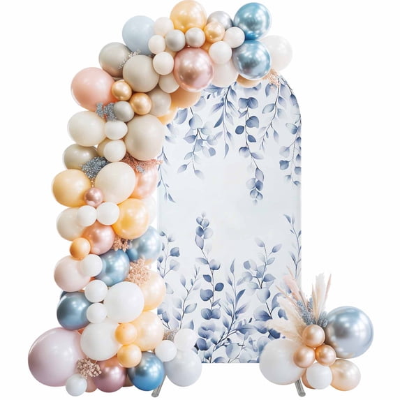 Blue Grey Eucalyptus Leaves 7.2FT Arch Backdrop Covers, Spring Rustic ...