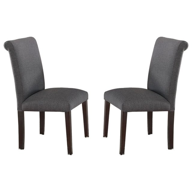 Blue Grey Fabric Dining Chairs, Set Of 2 - Walmart.com