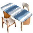Blue Grey Fitted Rectangle Tablecloth 30" x 60" Modern Watercolor ...
