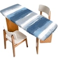 Blue Grey Fitted Rectangle Tablecloth 32" x 96" Modern Watercolor ...