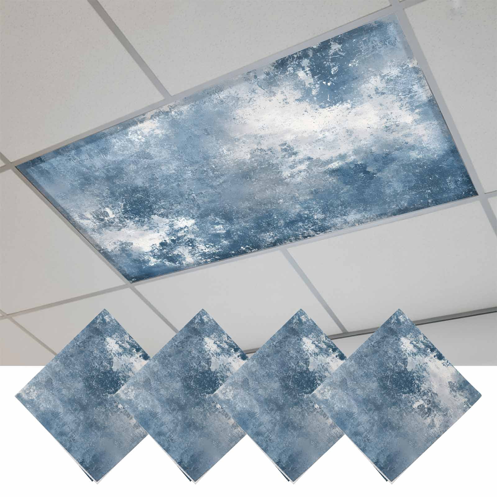 Blue Grey Fluorescent Light Covers, Oil Painting Modern Abstract ...