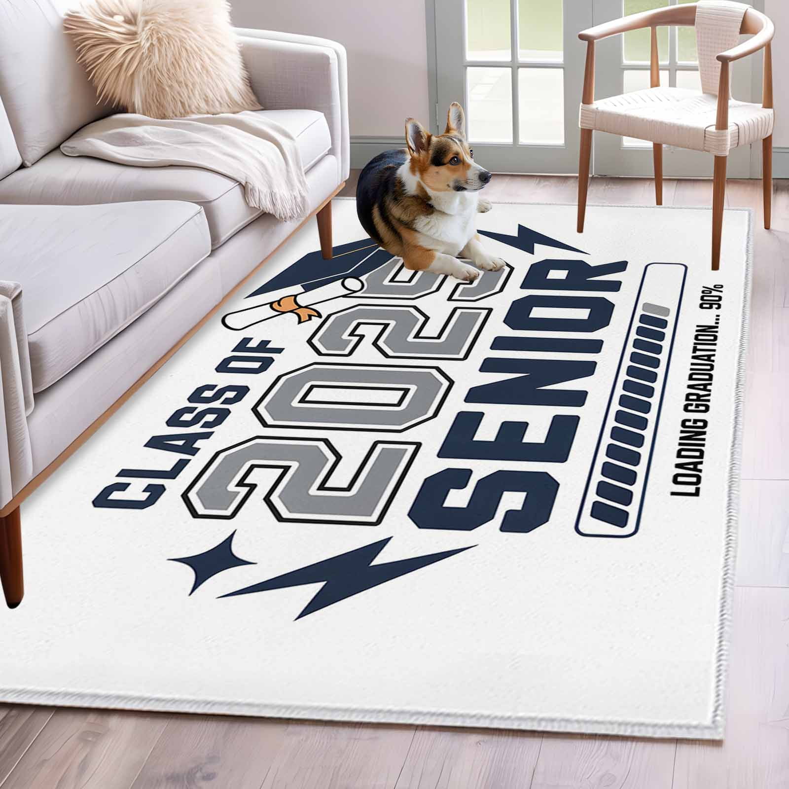 Blue Grey Graduation Season Area Rug 3x5 Washable Rug Non Slip Funny ...