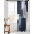 Blue Grey Graffiti Art Sheer Curtains 96 Inch Long 1 Panel Abstract ...