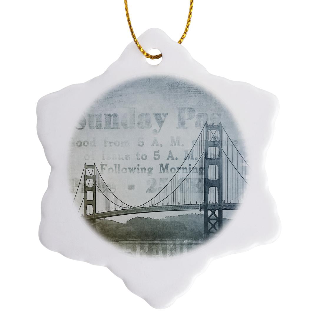3drose, Blue Grey Illustration of Golden Gate Bridge San Francisco, 3 ...