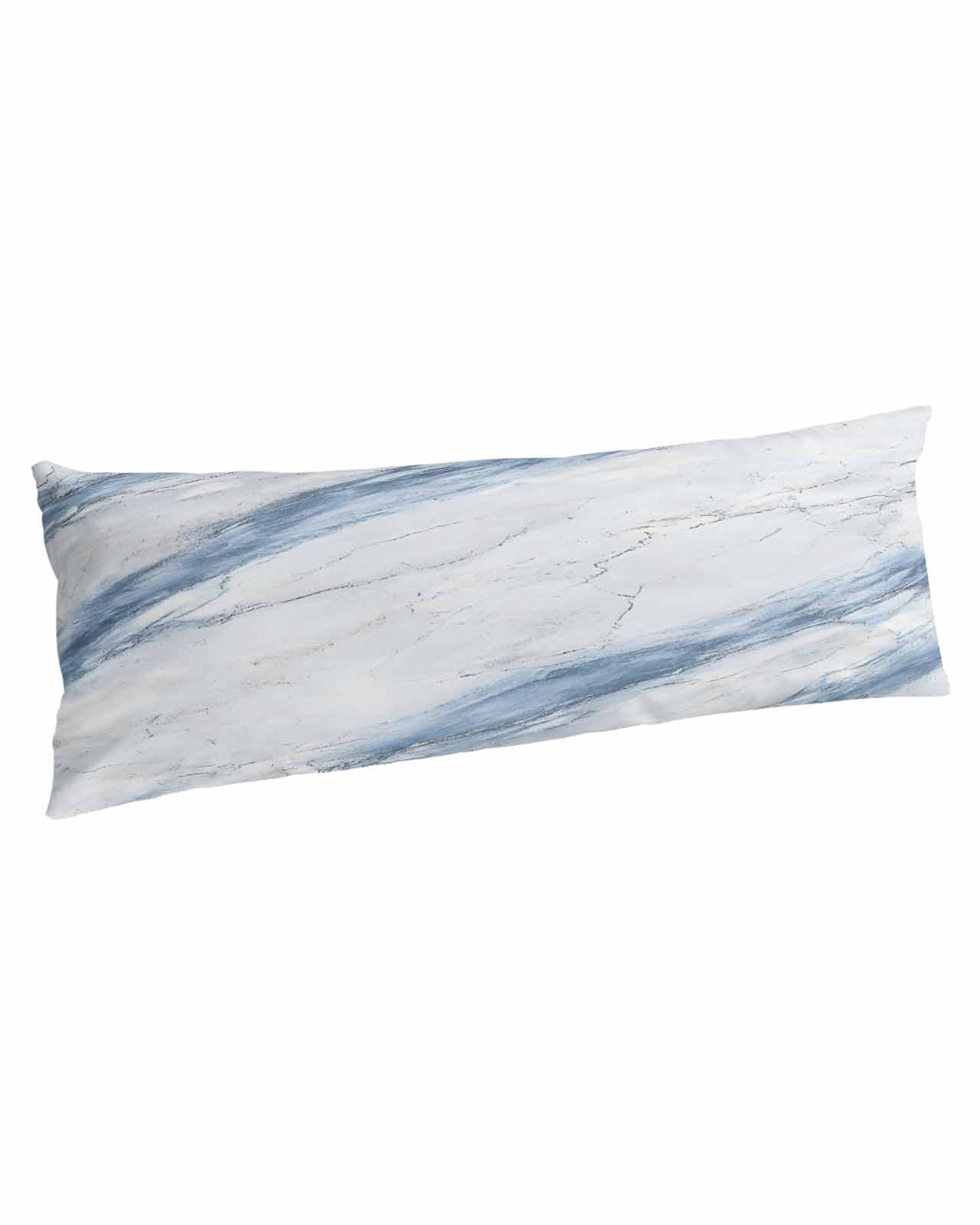 Blue Grey Marble Body Pillow Covers, Vintage Abstract Modern Art Crack ...