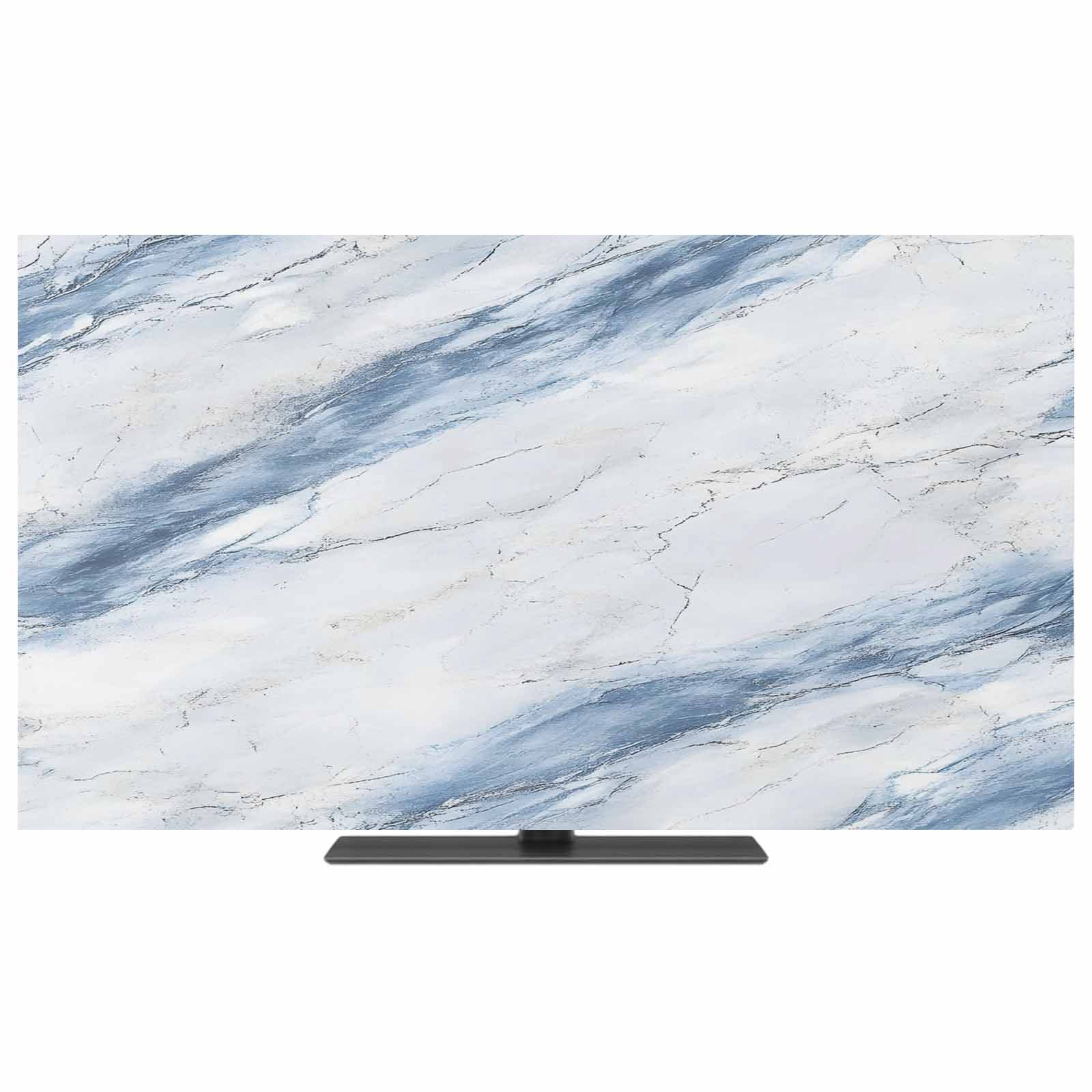 Blue Grey Marble TV Dust Cover,Stretchable TV Screen Desktop Computer ...