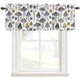 Blue Grey Mushroom Valances for Windows Farmhouse Kitchen Curtains ...