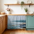 Blue Grey Oil Painting Cabinet Curtains 28" W x 35" L Modern Abstract ...