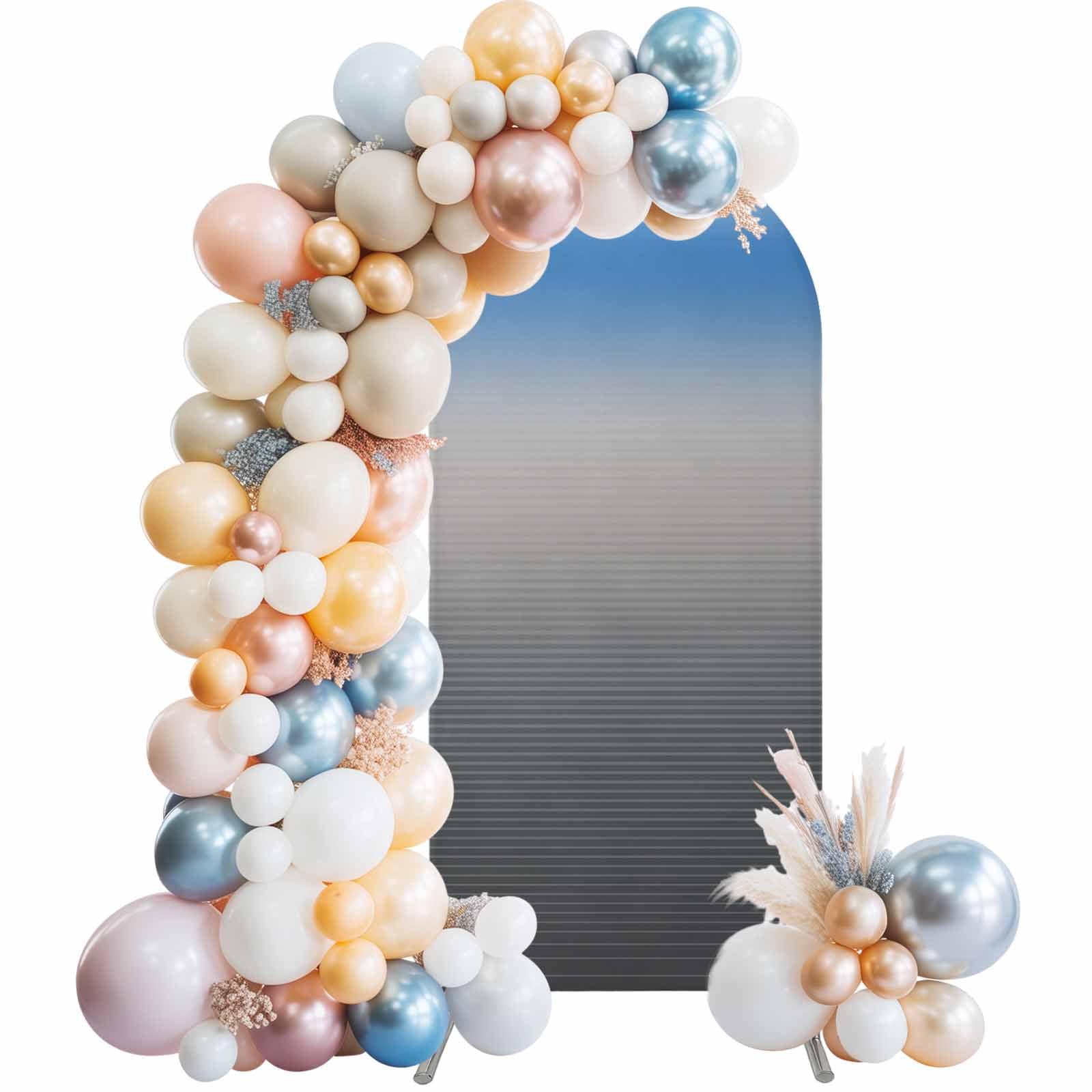 Blue Grey Ombre Arch Backdrop Cover 7.2x4 Ft, Spandex Wedding Arch ...