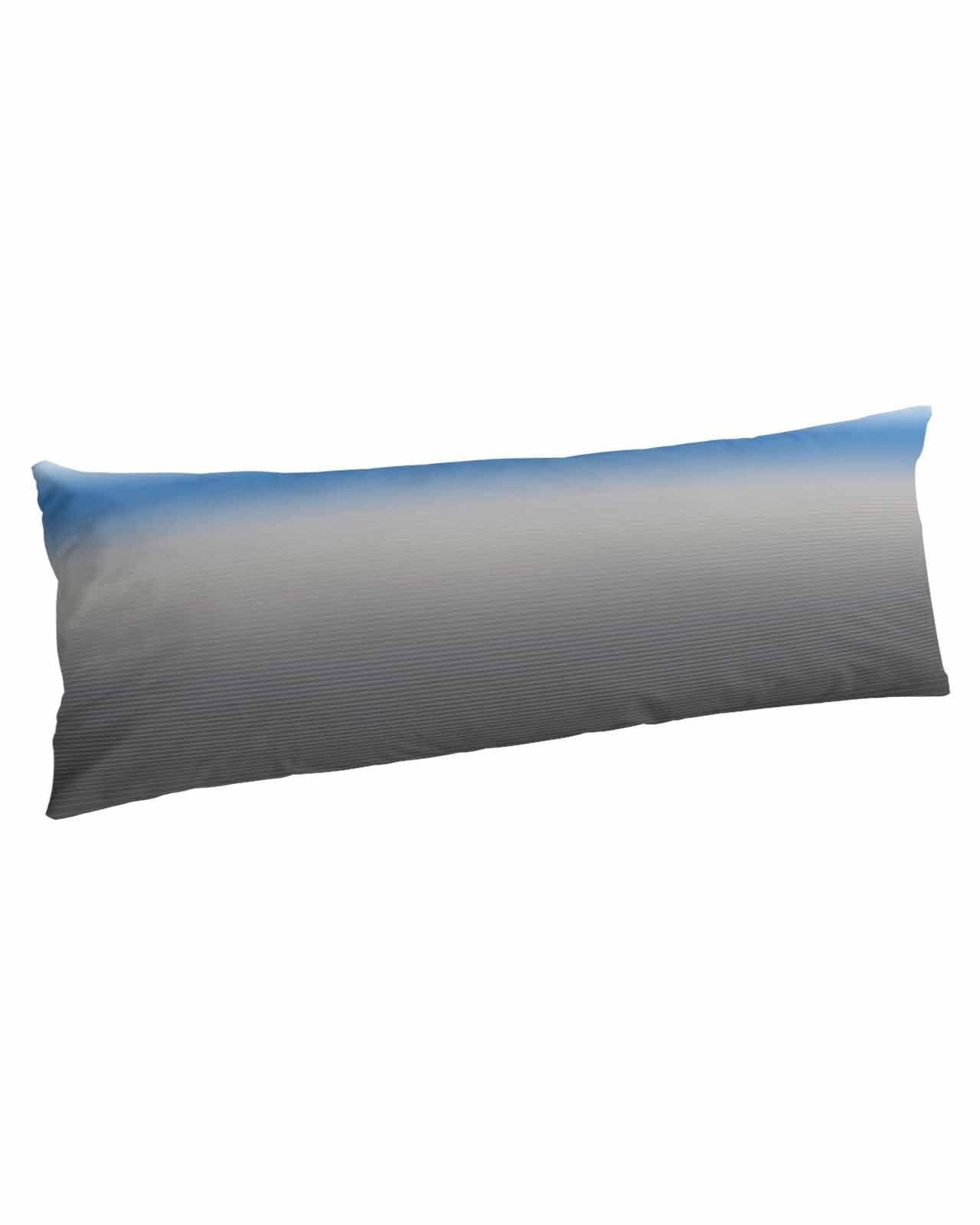 Blue Grey Ombre Body Pillow Covers, Modern Geometric Striped Abstract ...