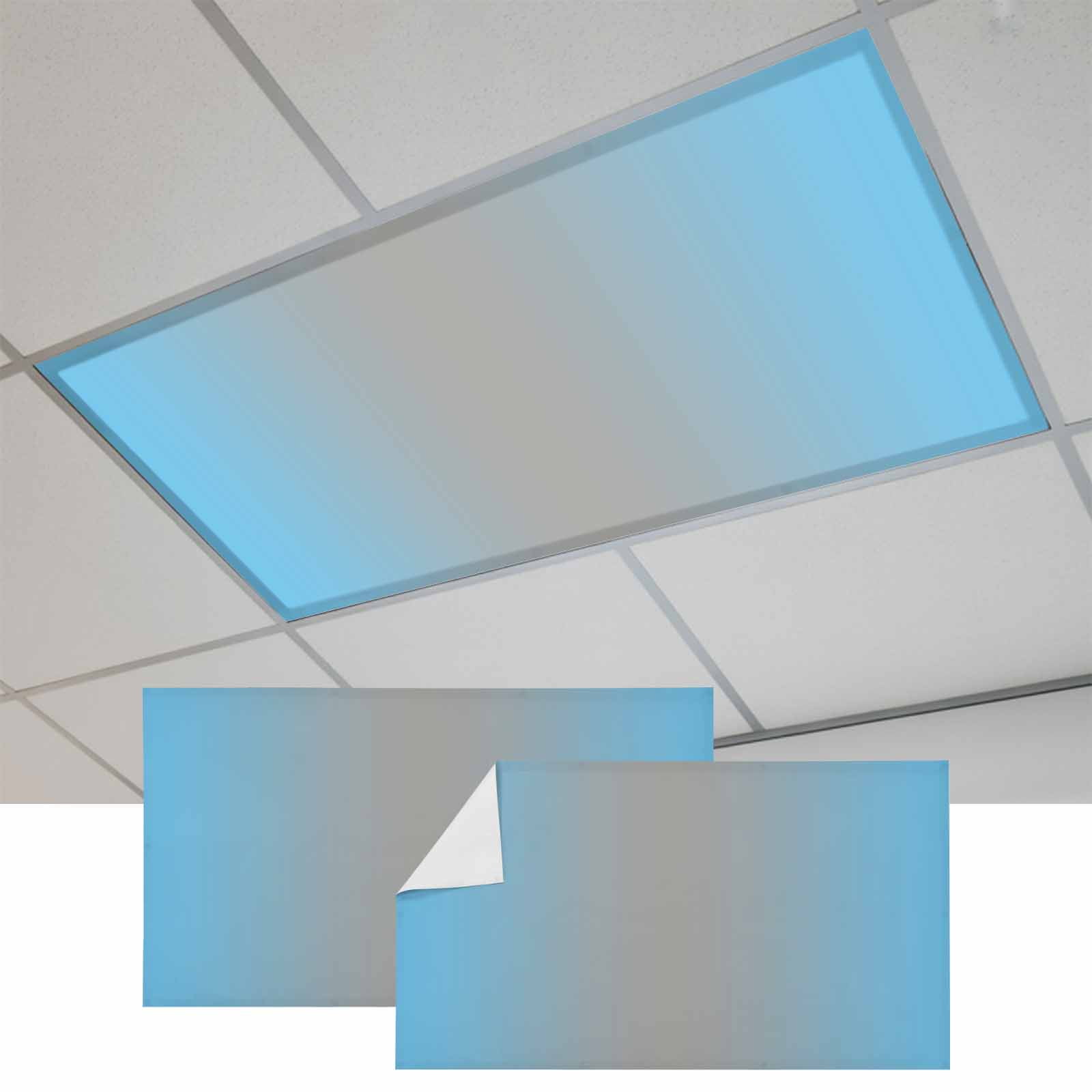 Blue Grey Ombre Magnetic Fluorescent Light Covers for Ceiling Lights 2 ...