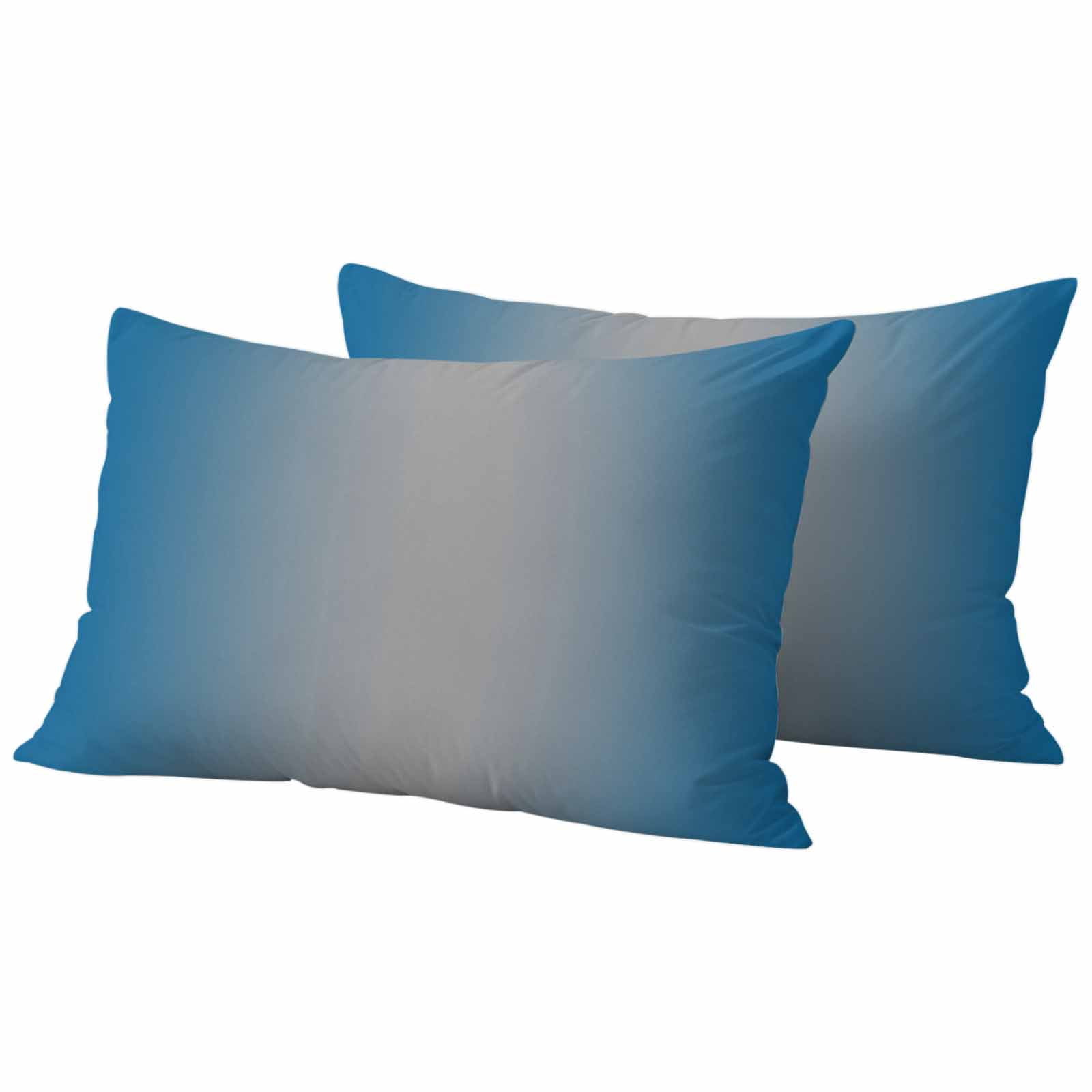 Blue Grey Ombre Outdoor Pillow Covers 20"x12" Set of 2,Waterproof Throw ...