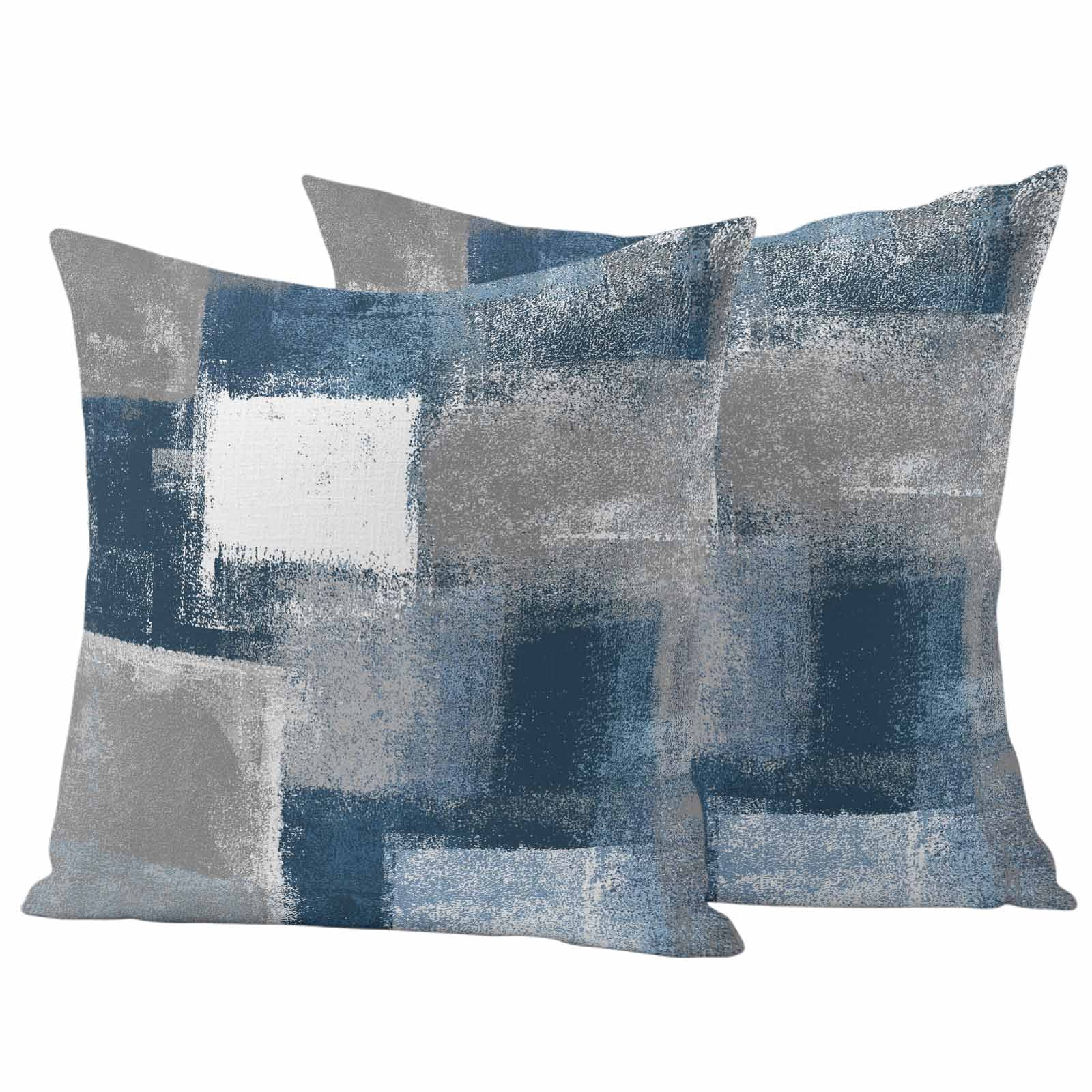 Blue Grey Ombre Outdoor Waterproof Pillow Covers, Abstract Vintage Oil ...