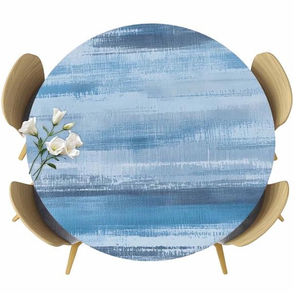 Blue Grey Ombre Round Tablecloth 36-44 Inch Round Fitted Table Cloth ...