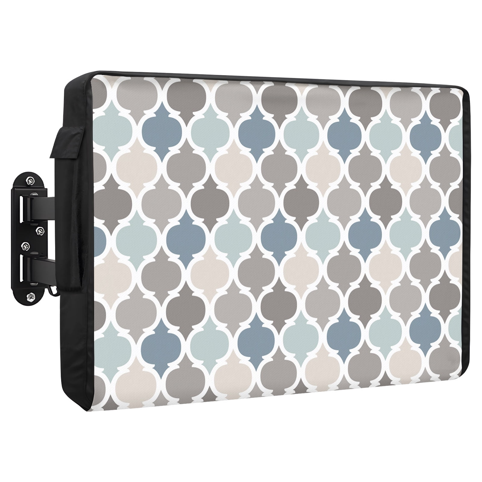 Blue Grey Outdoor TV Cover 40 to 43 Inch Morocco Trellis Textured ...