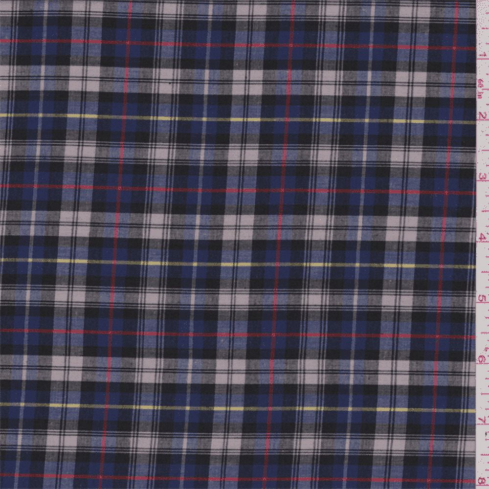 Blue/Grey Plaid Shirting, Fabric Sold By the Yard - Walmart.com