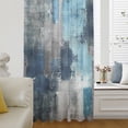 Blue Grey Sheer Curtains 72 Inch Length, Light Filtering Voile Curtain ...