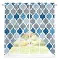 Blue Grey Sheer Curtains Swag Valances for Windows Geometric Morocco ...
