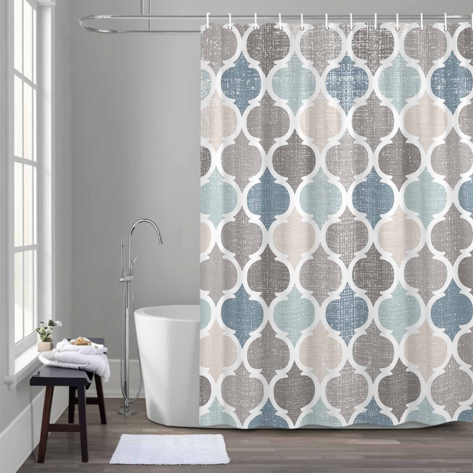 Blue Grey Shower Curtain