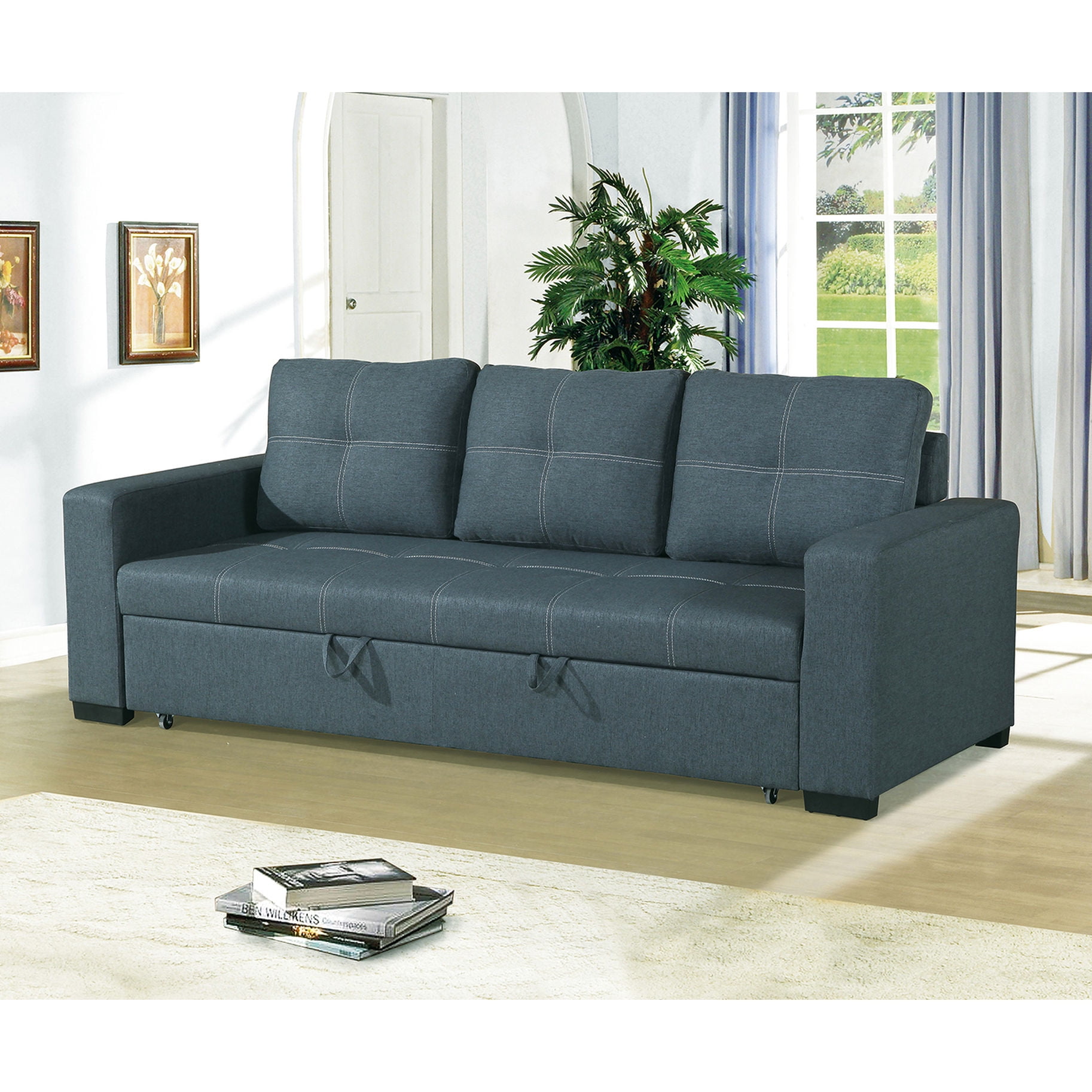 Blue Grey Sofa - Stylish Look, Small Room Enhancement - Walmart.com