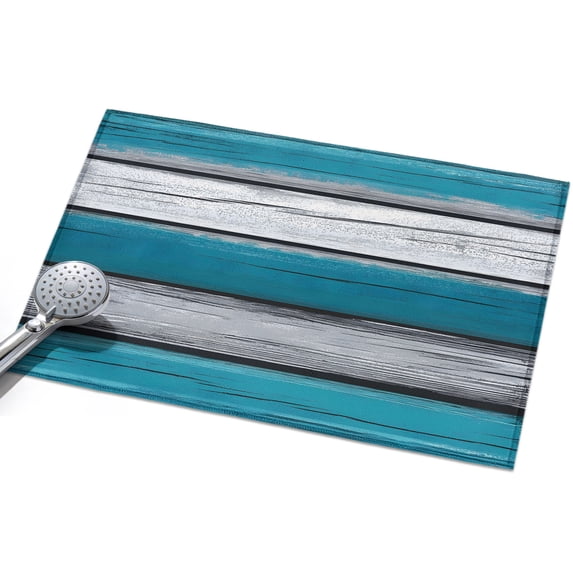 Blue Grey Stripe Area Rugs 2x3ft Vintage Coastal Style Wood Texture ...