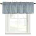 Blue Grey Striped Valances for Windows Farmhouse Kitchen Curtains ...