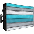 Blue Grey Stripes Outdoor TV Cover 60 to 65 inch Retro Coastal Style ...
