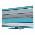 Blue Grey Stripes TV Dust Cover 43 Inch, Vintage Coastal Style Wood ...