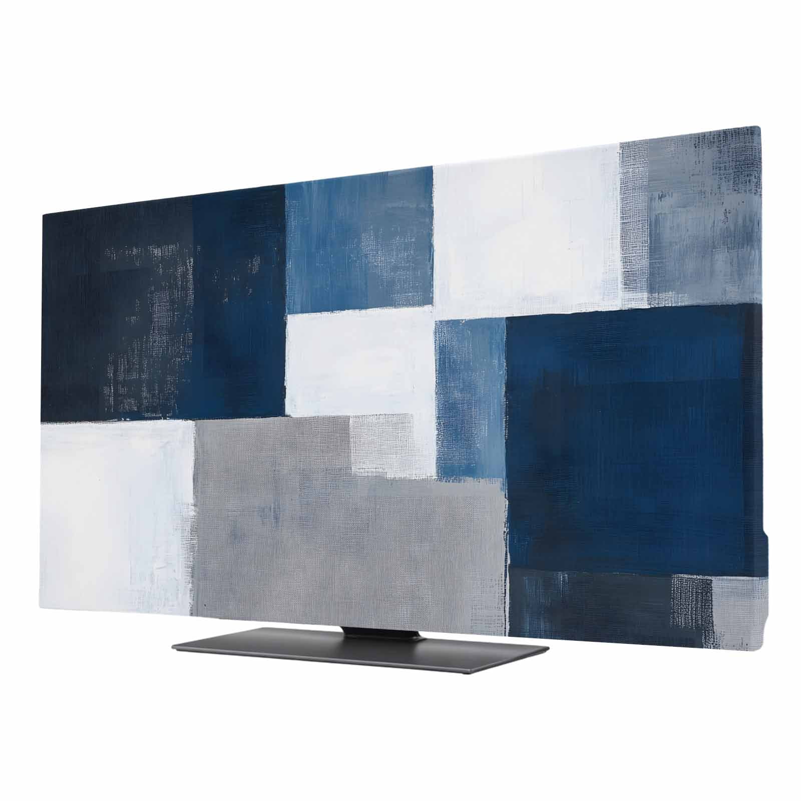 Blue Grey TV Dust Cover 32 Inch, Abstract Graffiti Modern Mottled Art ...