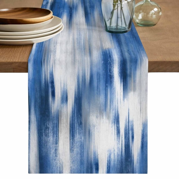 Blue Grey Table Runner 48 Inches, Modern Abstract Gradient Texture ...