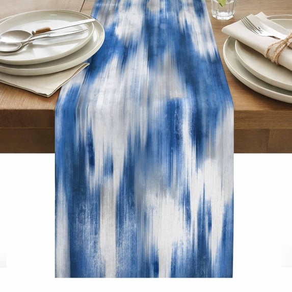 Blue Grey Table Runner - 72 Inch Long, Kitchen Dining Table Runner ...