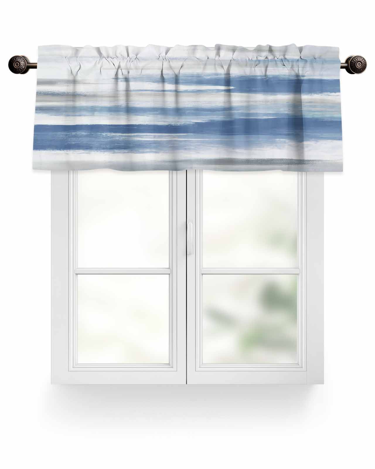 Blue Grey Valances for Windows Abstract Vintage Ombre Mottled Texture ...