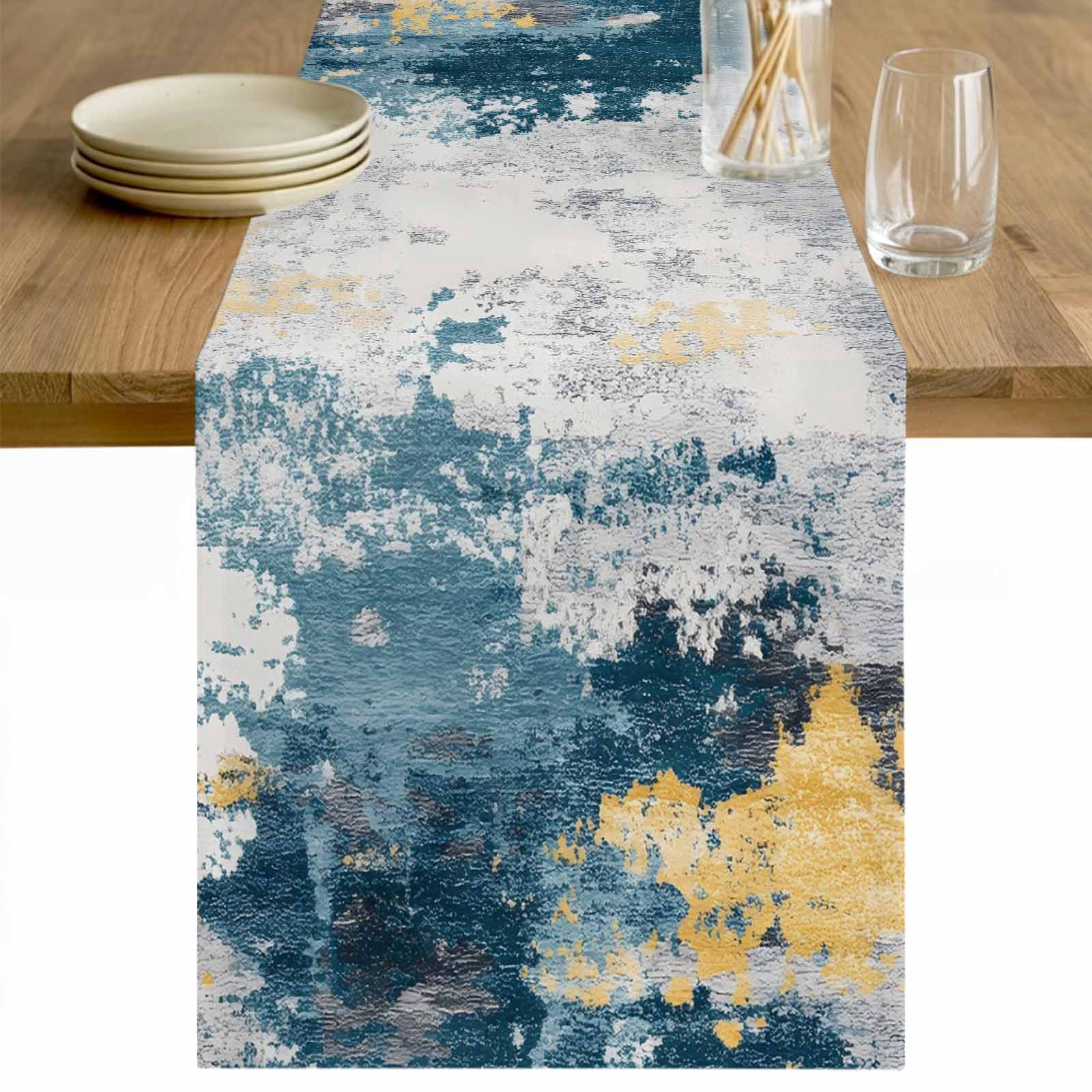 Blue Grey Vintage Table Runner 36 Inches Long Farmhouse Dress Scarves ...