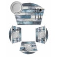 Blue Grey Wooden Round Table Placemats Set of 2 Wedge Placemats ...