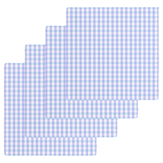Blue Grid Kitchen Dish Towels for Drying Dishes Set of 4, Checkered ...