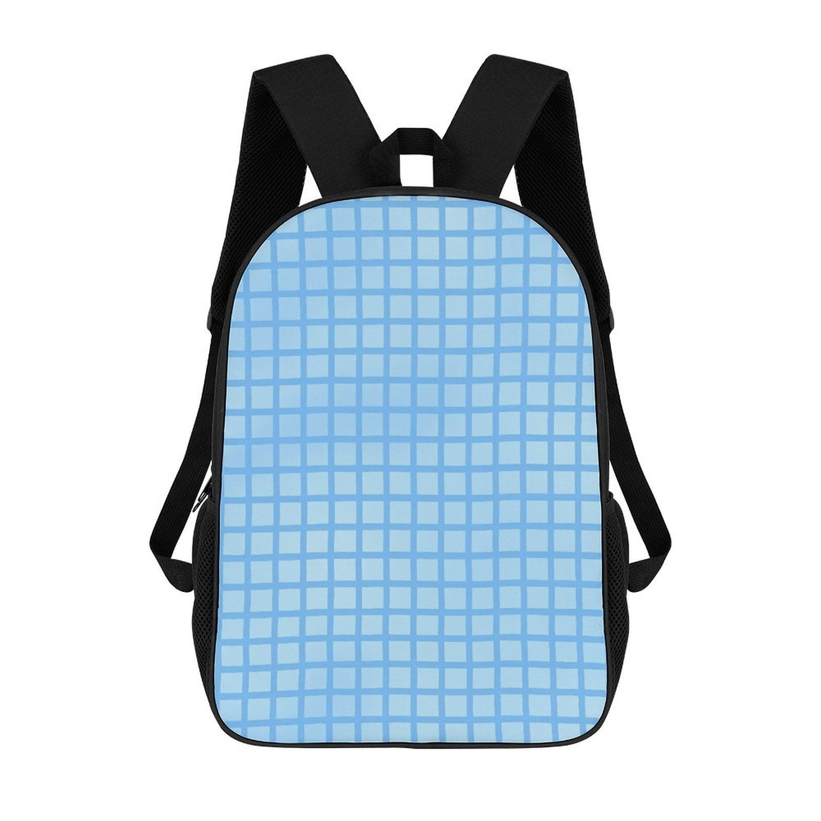 Blue Grid Pattern Backpacks For Teenagers Backpacks 17 Inch Backpack ...