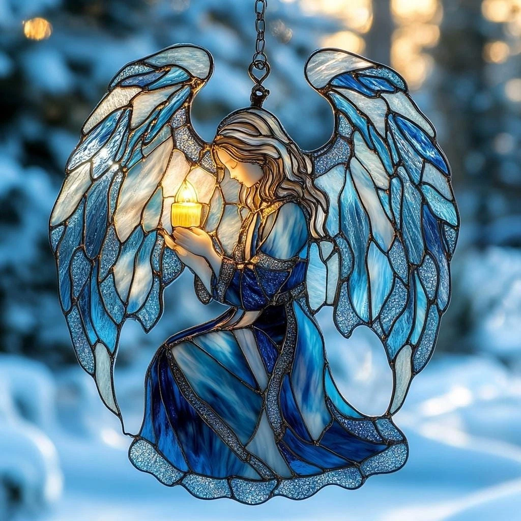 Blue Guardian Angel Acrylic Suncatcher Window Decor Memorial Gift ...