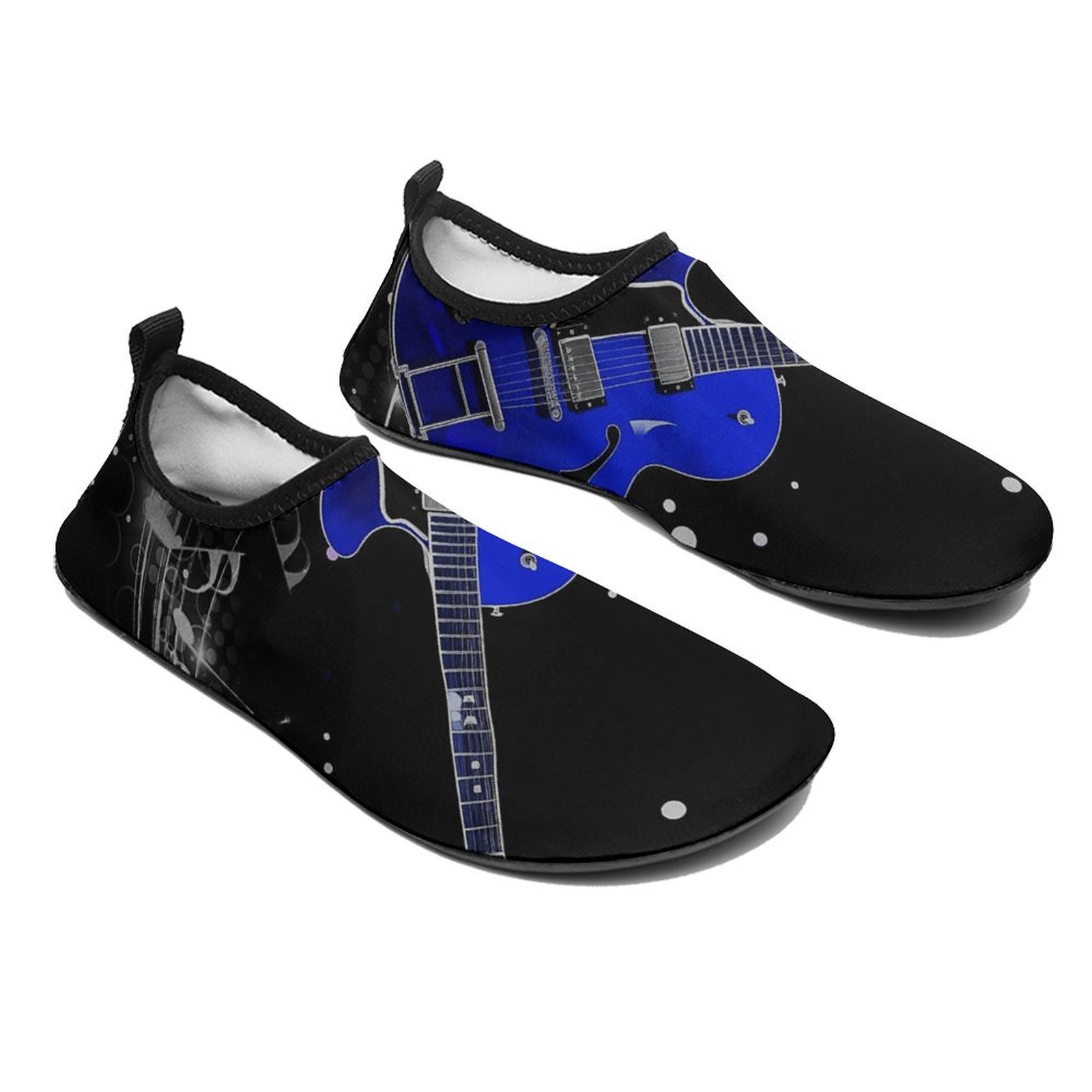 Blue Guitar Notes Water Shoes Beach Slip-on Shoes for Men Women Swim ...