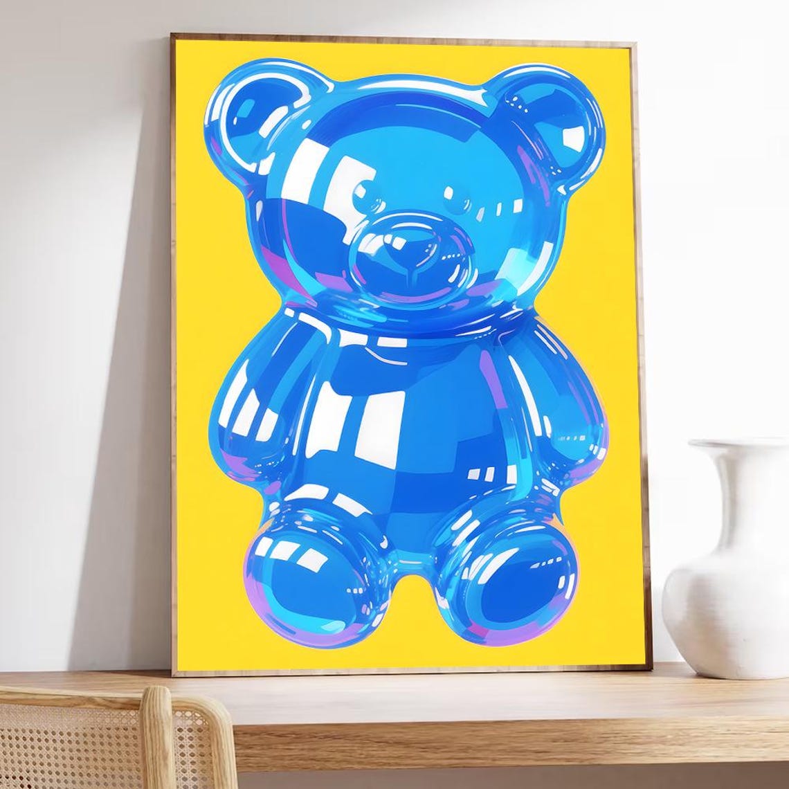 Blue Gummy Bear Pop Art Modern Candy Lover Decor Home Decor, 24x36 ...