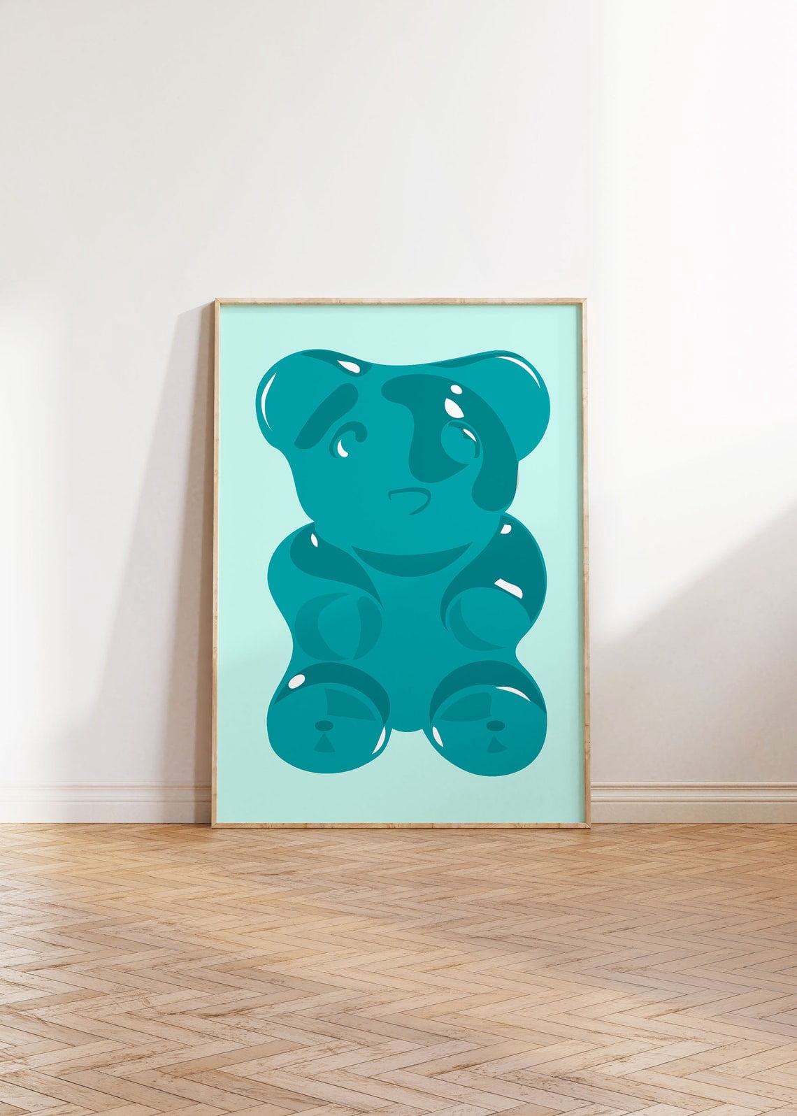 Blue Gummy Bear Pop Art Wall Art Funky Decor, Stretched Canvas Size ...