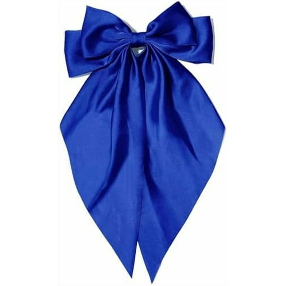 Blue Hair Bows for Women Girls, Large Bow Aesthetic Hair, Silky Satin ...