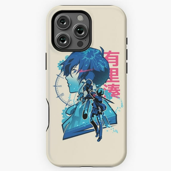 Blue-Haired Protagonist Persona Hero Anime Adventure Style Art Phone ...