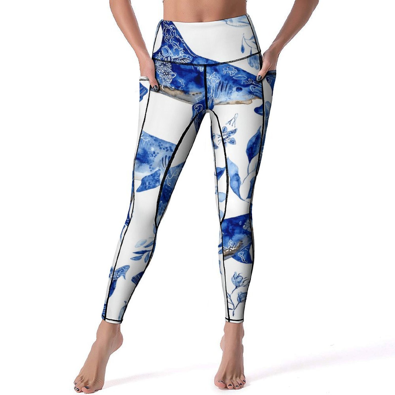 Blue Hammerhead Shark Leggings Legging Gym Gym Pants Gym Clothing ...