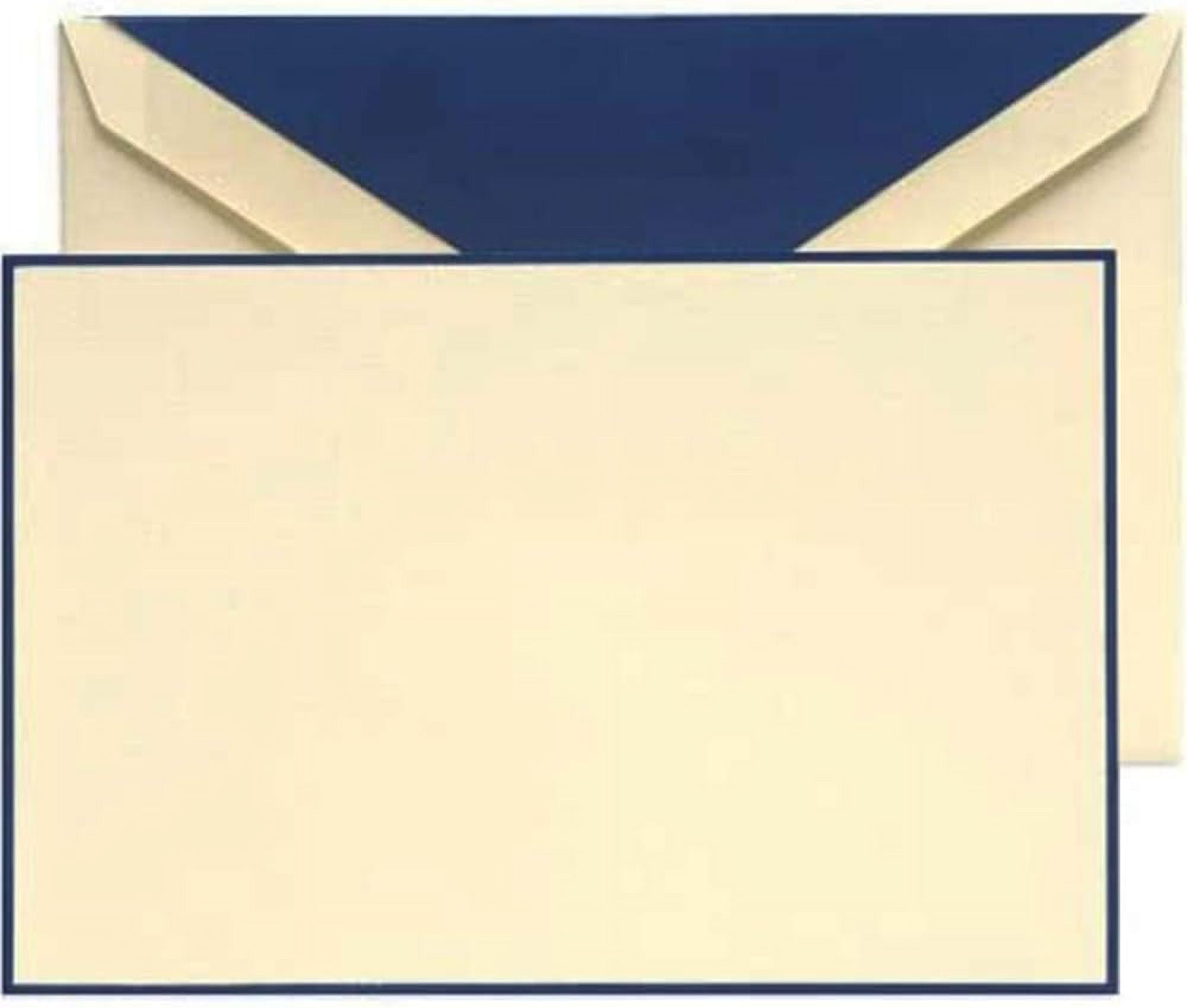 Blue Hand Bordered Ecruwhite rrespondence Cards (CC3131) (50 Cards ...