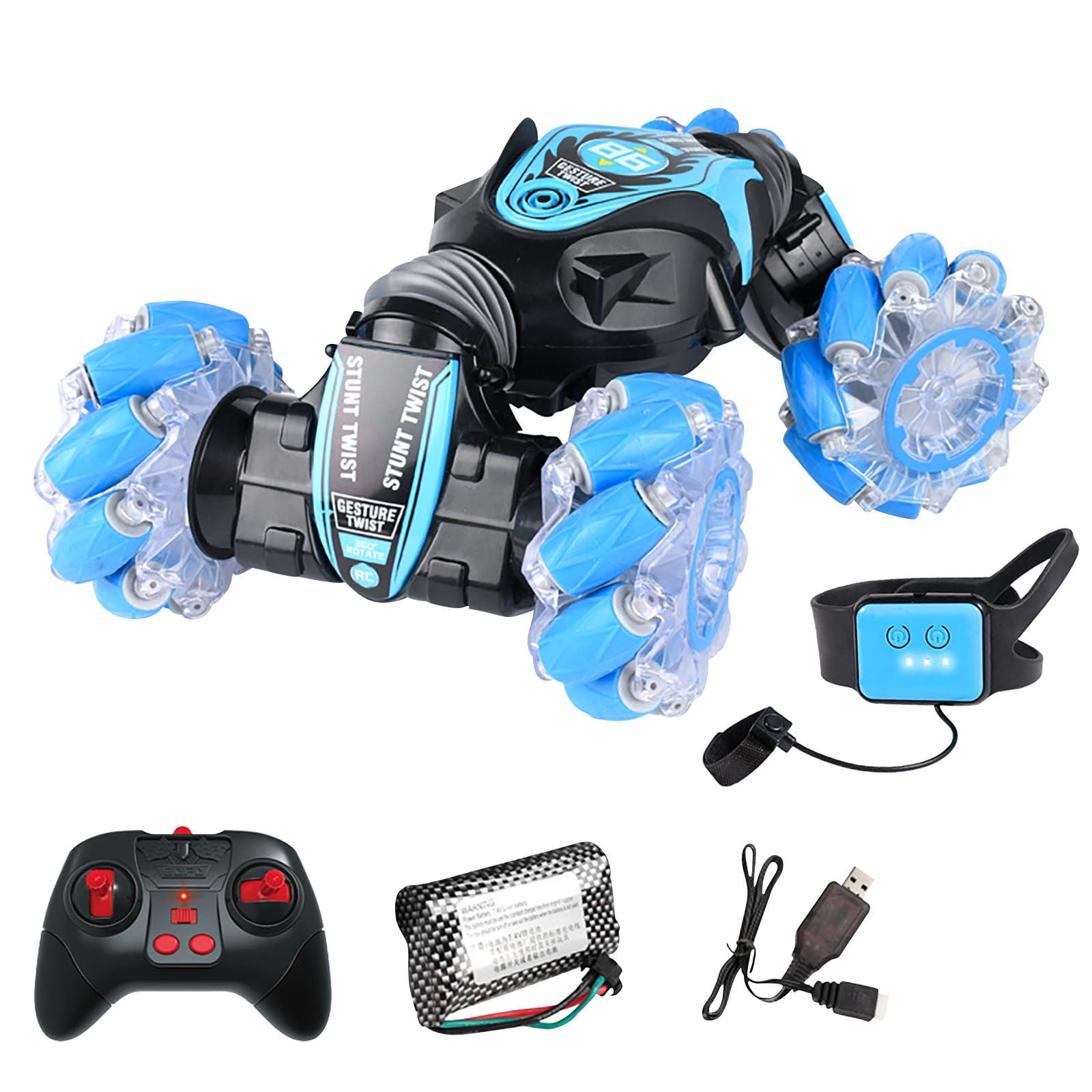 Blue Hand Motion Controlled Rc Car 360 Spin All Terrain Drift Vehicle ...