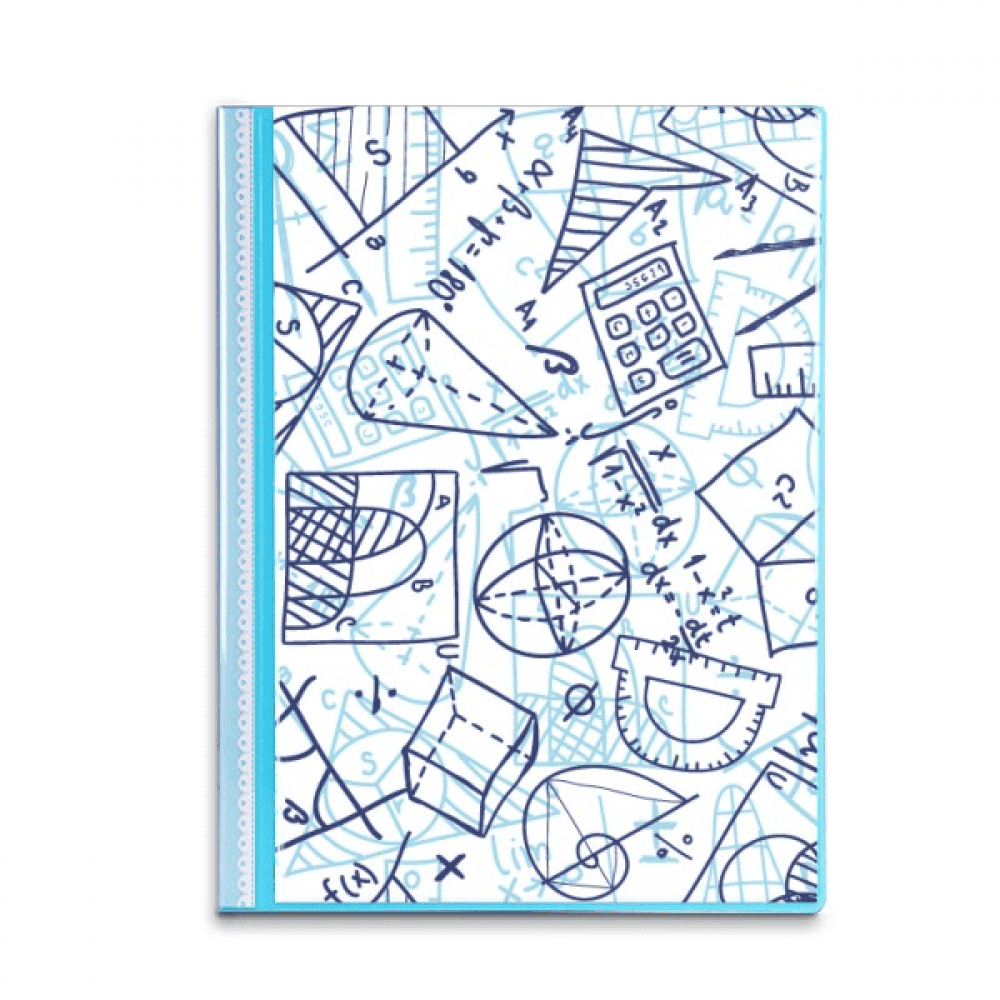 Blue Hand Painted Math Ruler Calculator Illustration Book Sheet ...